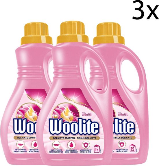 Woolite Wol & Zijde Wasmiddel met Keratine - 0,9 L x3 | bol