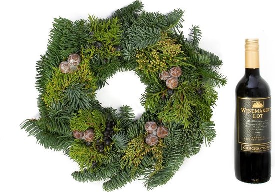 Mix Krans - 30CM - Kerstkrans - Vers Kerstgroen | bol.com