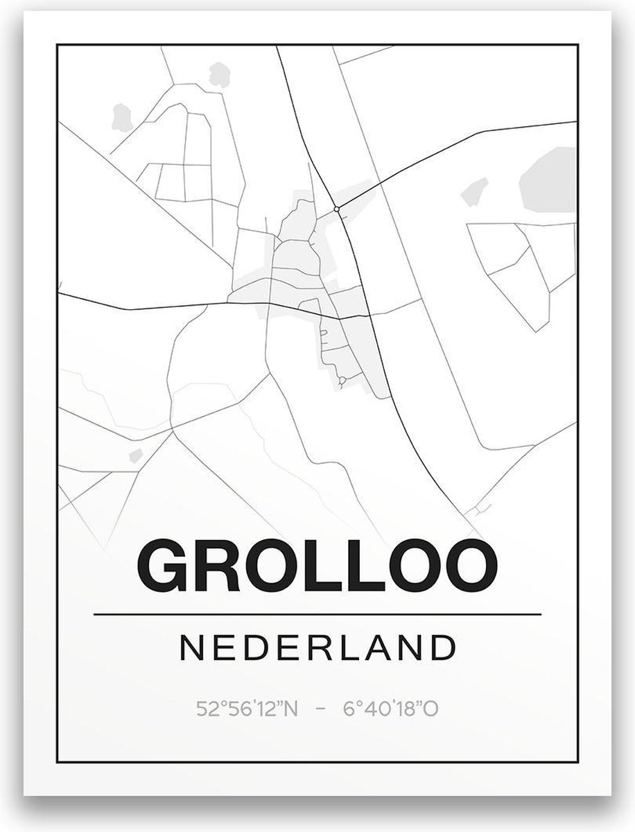 Poster/plattegrond GROLLOO - 30x40cm | bol.com