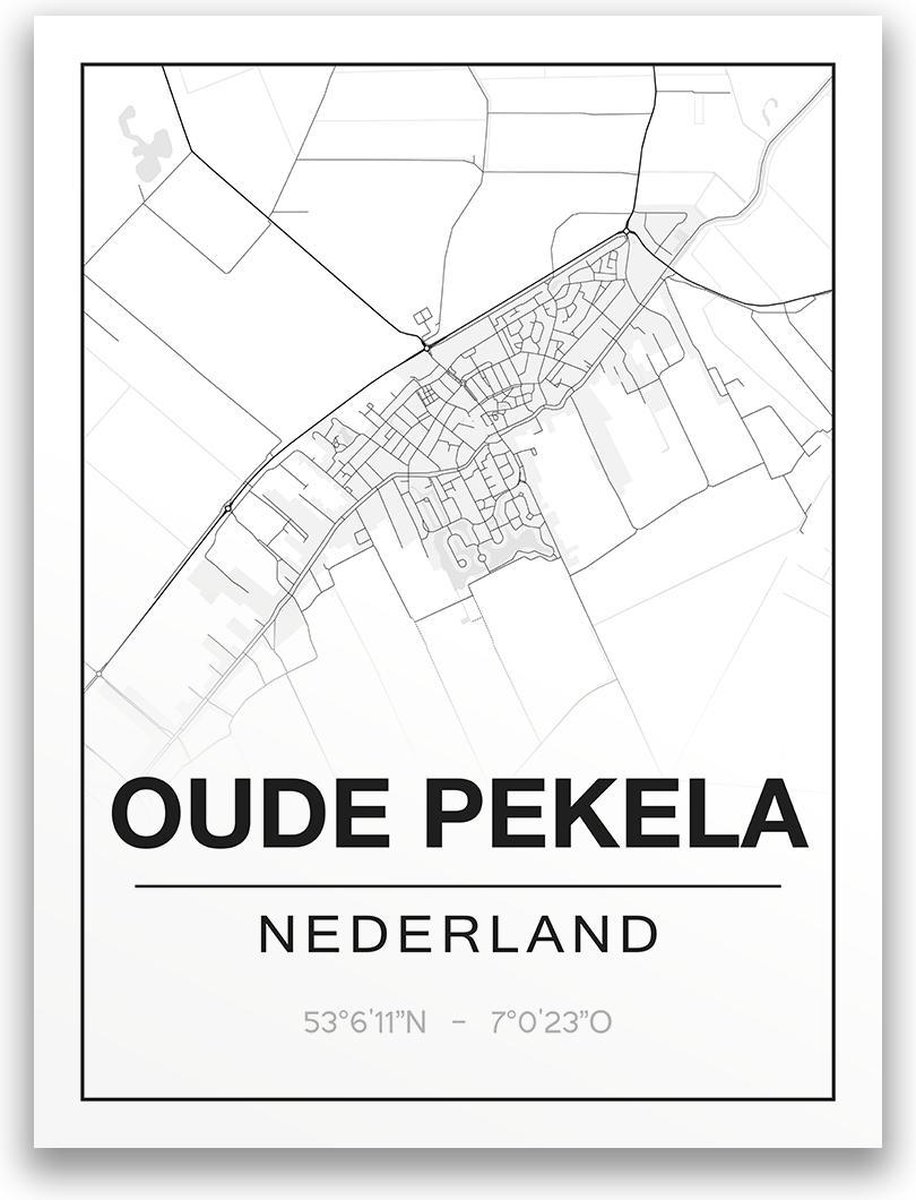 Poster/plattegrond OUDE PEKELA - 30x40cm | bol.com