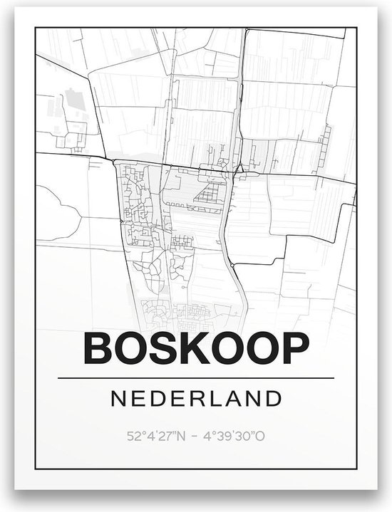 Poster/plattegrond BOSKOOP - 30x40cm | bol