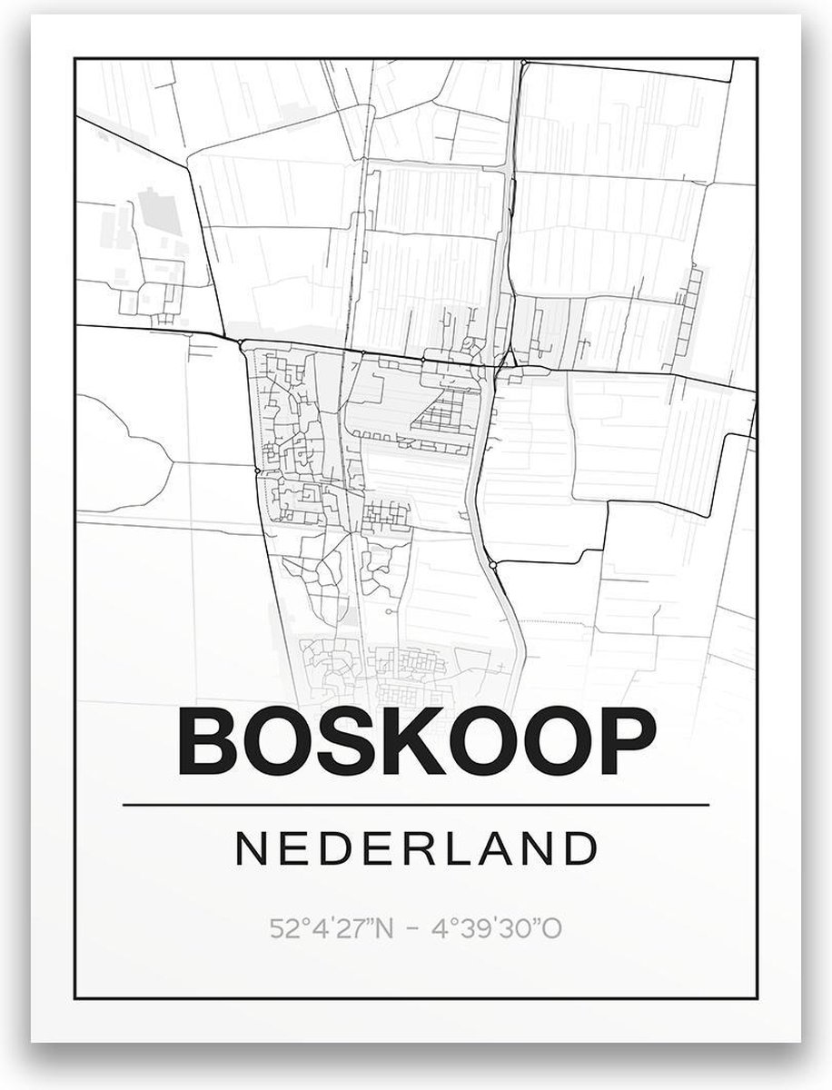 Poster/plattegrond BOSKOOP - 30x40cm | bol.com
