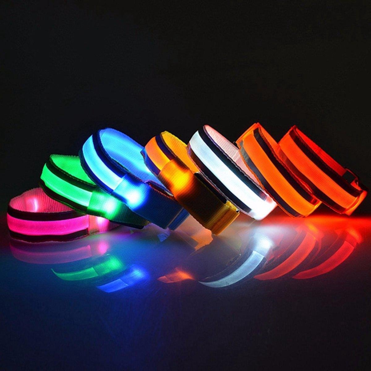 Reflecterende Hardloop / Fiets Sport Armband Met LED Licht - Hardloop ...