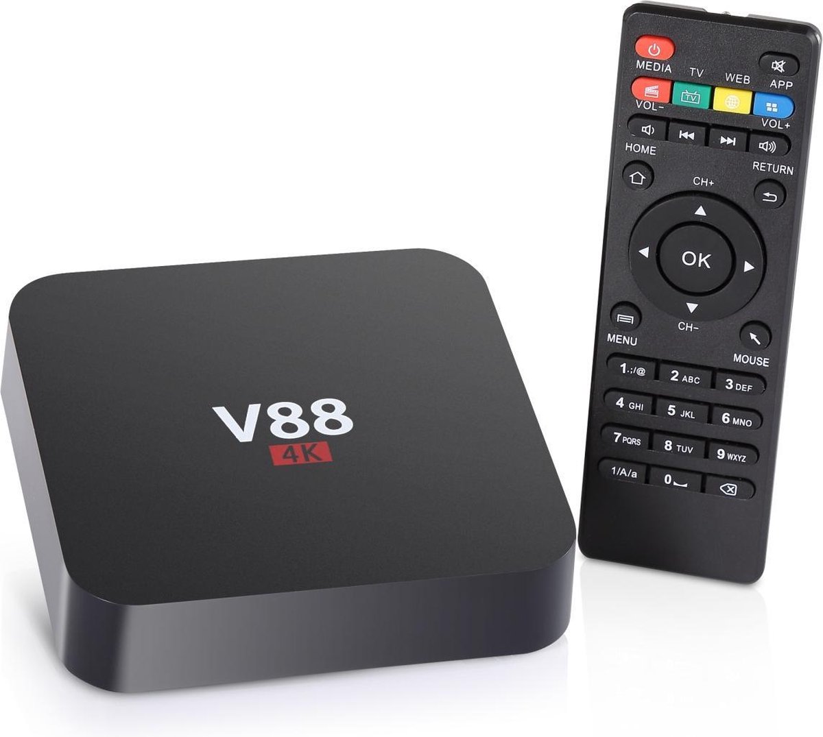 Android tv box V88 4K met NEDERLANDSE HANDLEIDING en Afstandsbediening ...
