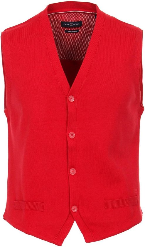Casa Moda Gilet Rood Gebreid V-hals Knopen - XL | bol.com