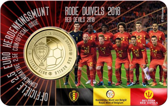 Rode Duivels - Herdenkingsmunt - België 2018 - 2,5 Euromunt - NL ...