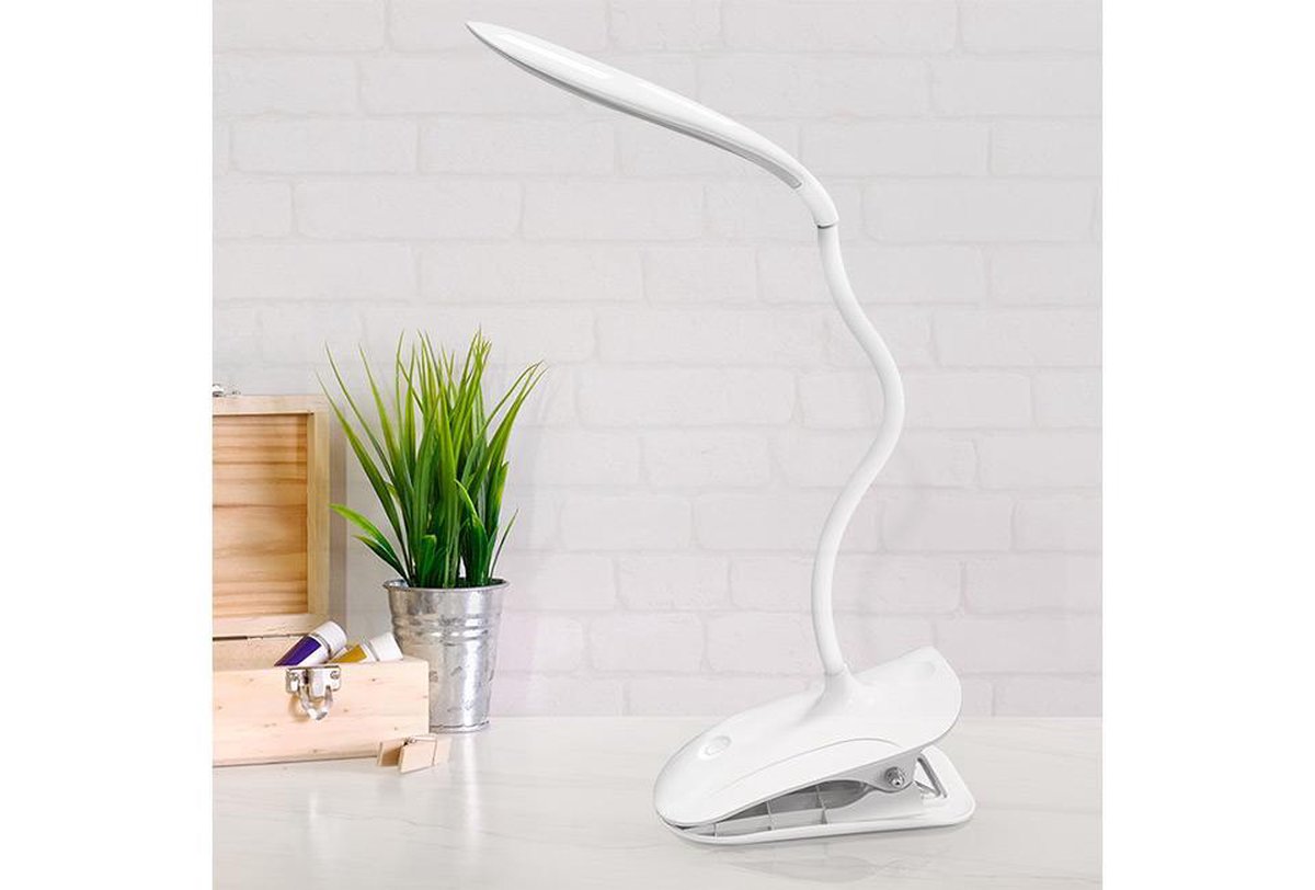Flexibele bureau ledlamp - oplaadbaar met clip - desk lamp - bureaulamp ...