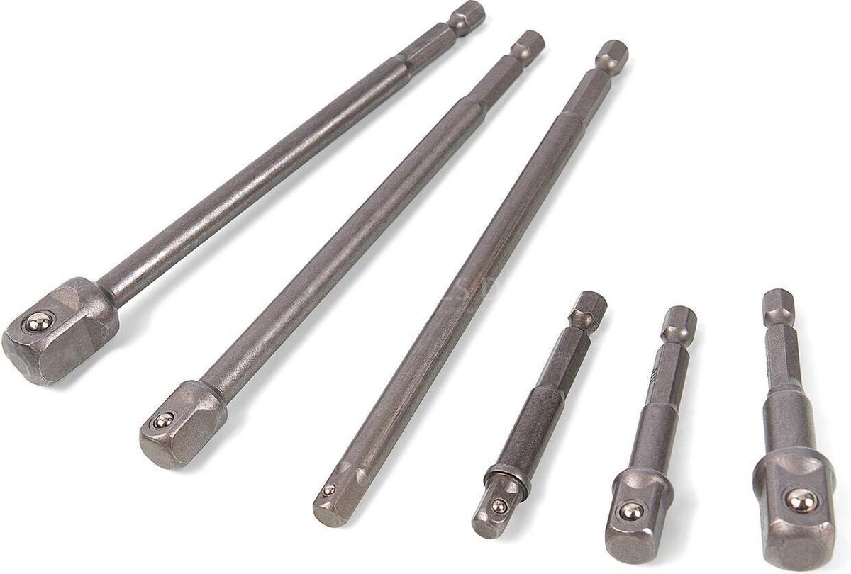HBM Professionele 6 Delige Bit - Dop Adapterset met HEX Aansluiting ...