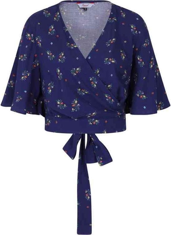 Dancing Days - SPRING SPRIG WRAP BLOUSE Blouse - XL - Blauw | bol