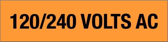 120/240 volts AC sticker 120 x 30 mm | bol.com