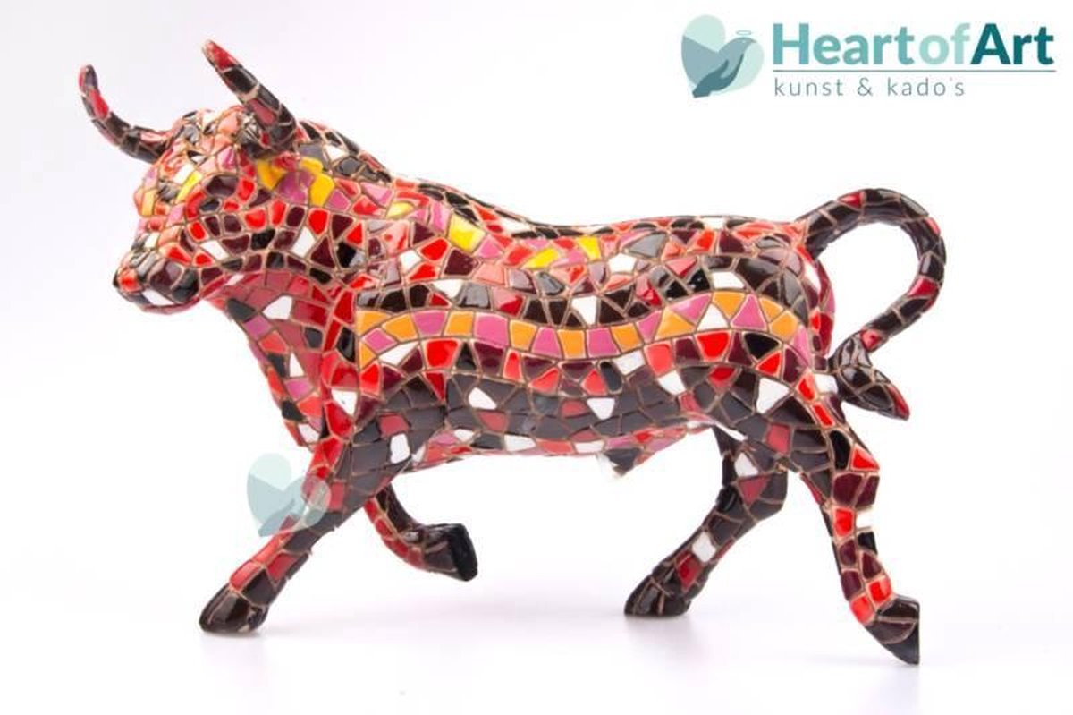 Barcino Design Barcelona Statue Taureau Mosaïque Rouge 30 CM | bol.com