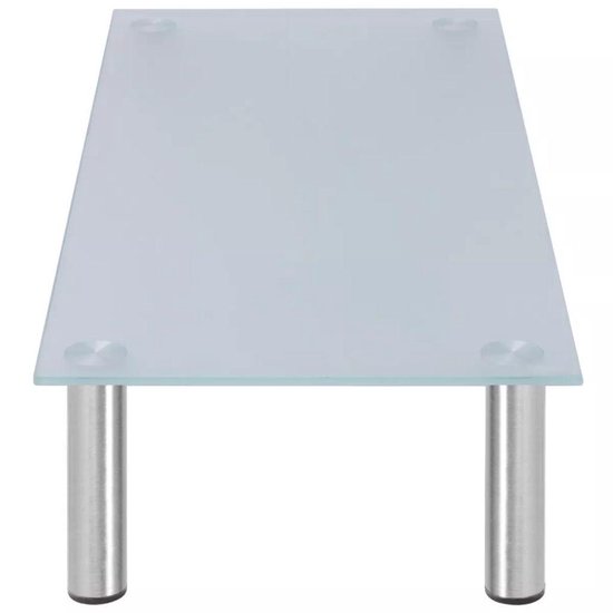 Scherm verhoger/TV-meubel - 80x35x17 cm - glas - wit | bol.com