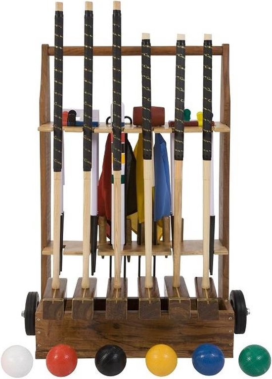 Meester Croquet set - Engels Tuinspel - 6 persoons, ultieme set - 16 mm ...