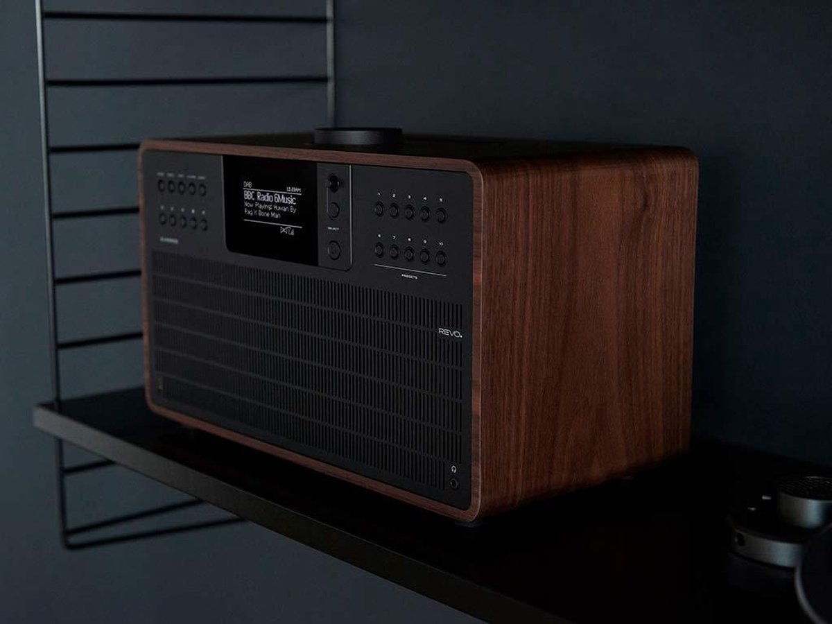 Revo SuperCD - Walnoot/Zwart | CD-speler - Dab Radio - Internetradio ...