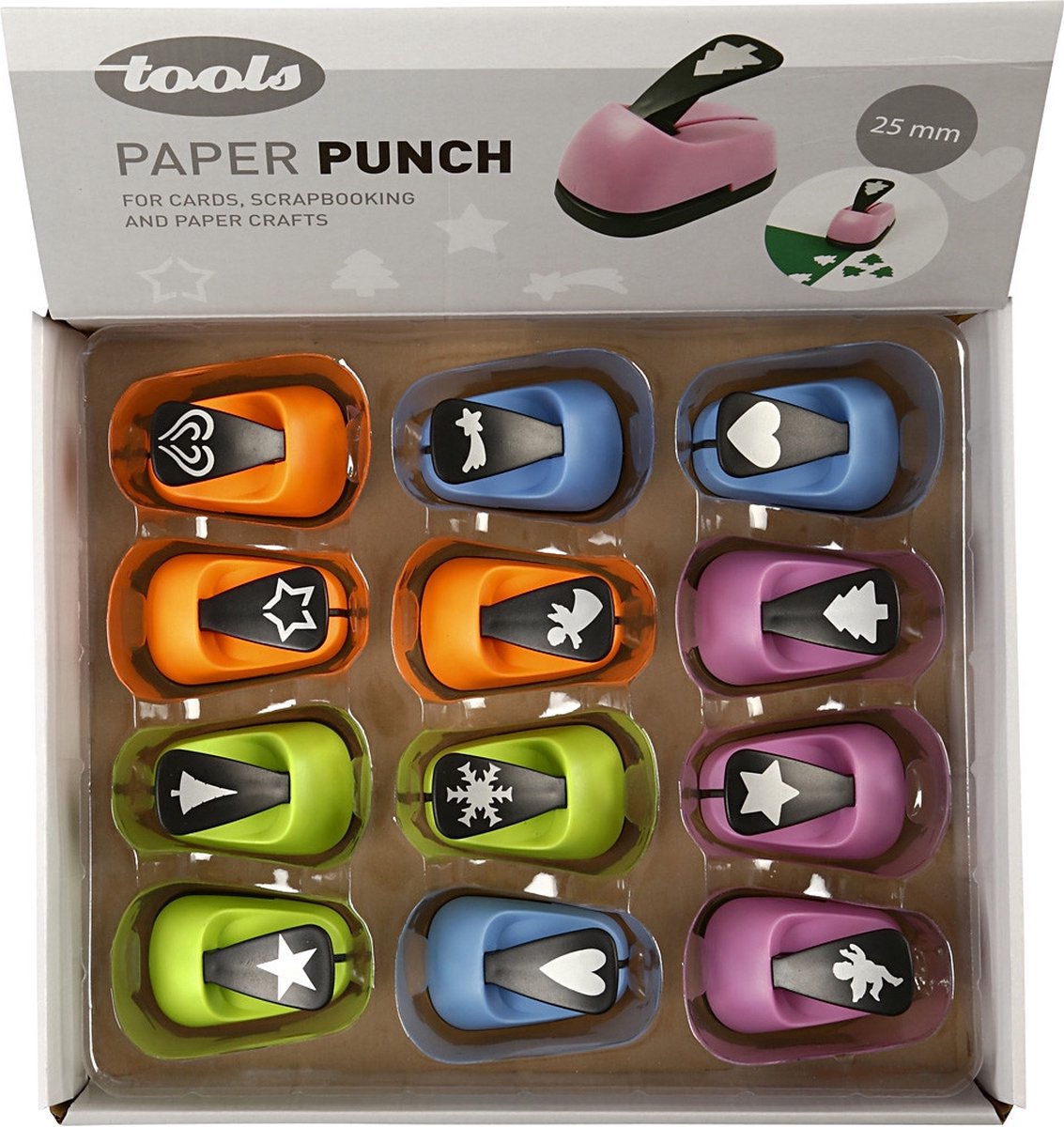 Papier ponsen, afm 25 mm, Kerst, 12 assorti | bol.com