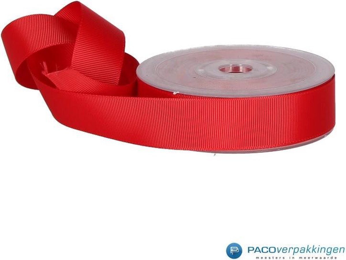 Inpaklint - Ribbel - Rood - 25 mm - Rol a 20 meter | bol.com