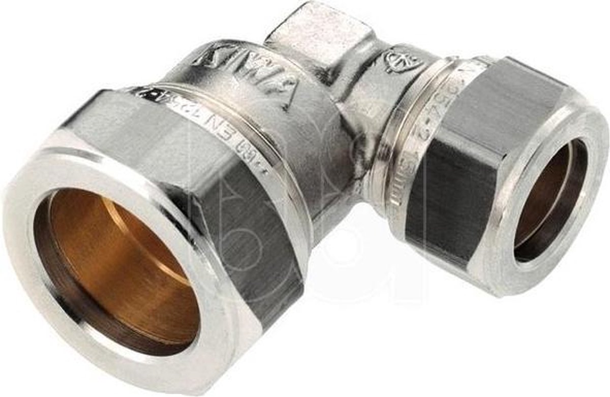 Bonfix knelkoppeling - Verloopknie - 15mm x 10mm - Vertint Messing | bol.com