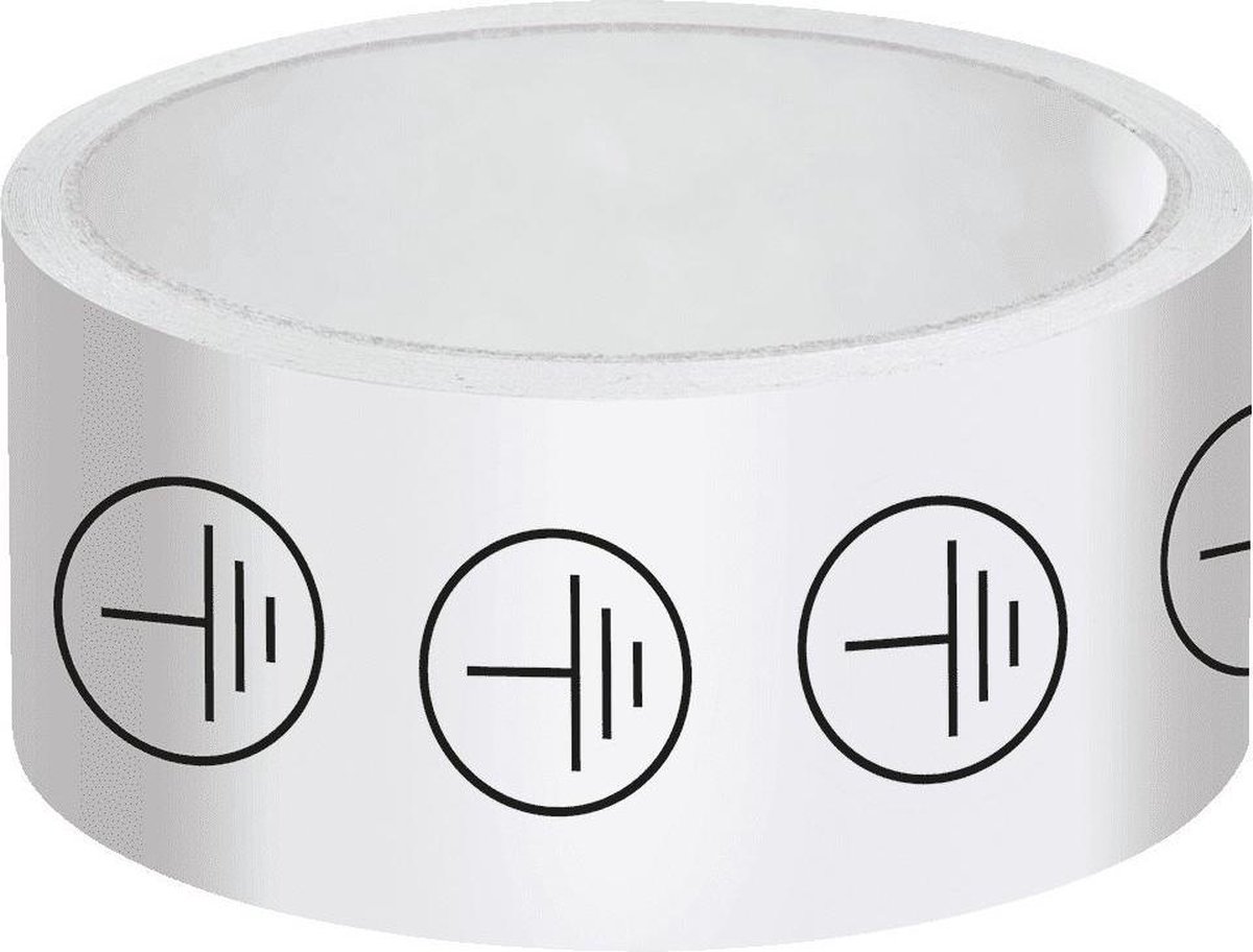 Beschermende aarding sticker op rol, wit zwart 12,5 mm - 500 per rol ...