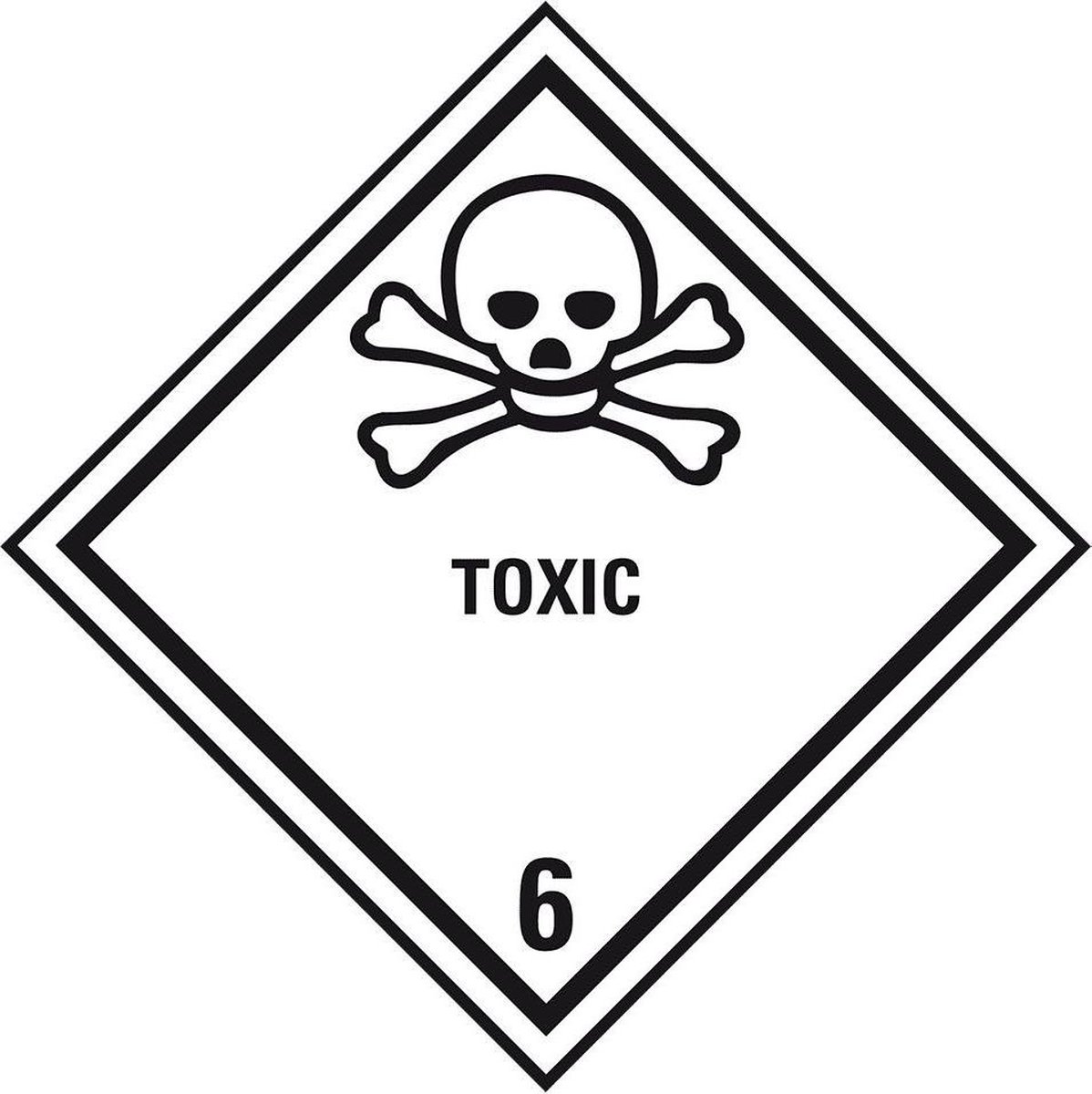 ADR klasse 6.1 sticker met tekst, zelfklevend papier, 1000 op rol 100 x ...