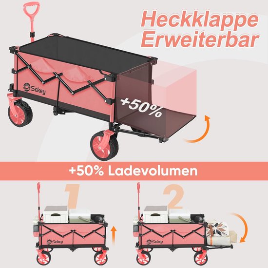 XXL Opvouwbare Handkar met Uitklapbare Achterklep - 135L & 200L ...