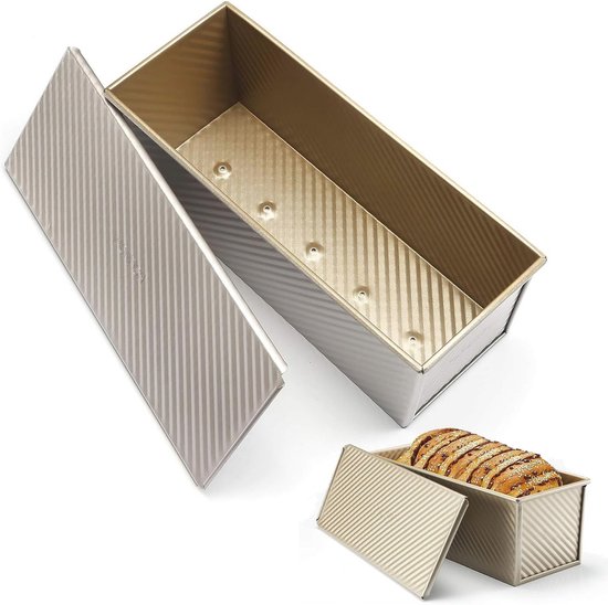 Rechthoekige Toastbrood Bakvorm met Deksel - 32 x 12 x 11 cm | bol