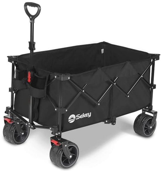 XXL Opvouwbare Bolderkar met Remmen - 150L, 150kg, Brede Banden voor ...