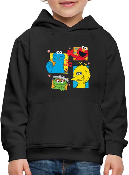 Sesamstraat Cookie, Bibo, Elmo, Oscar Premium Hoodie Kinderen | bol