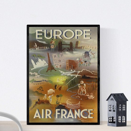 Vintage Poster Europa Boten Nederland A3 - Antieke Patent Illustratie | bol