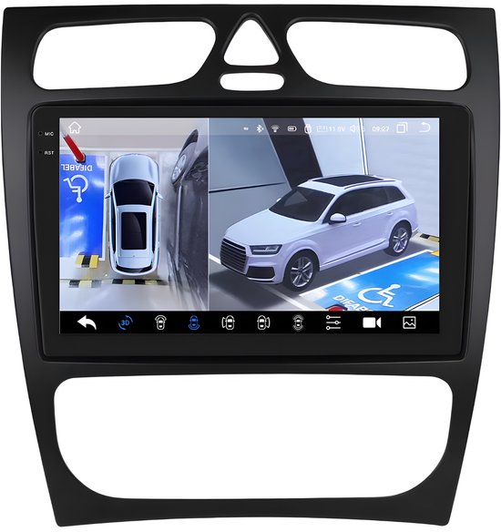 Autoradio met bluetooth - Carplay - Voor Mercedes-Benz C-Klasse / CLK ...