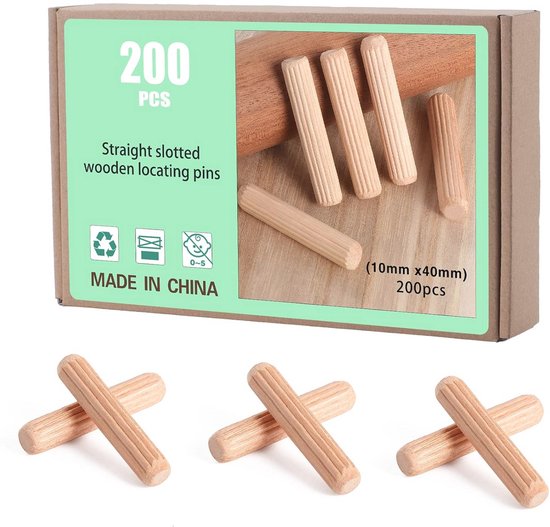 Houten Pluggen voor Meubelbouw en Knutselwerk - 300 Stuks, 8 x 30 mm | bol