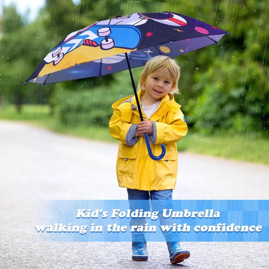 Kinderparaplu Sterk en Winddicht met Hoes - Opvouwbaar Zakmodel voor ...