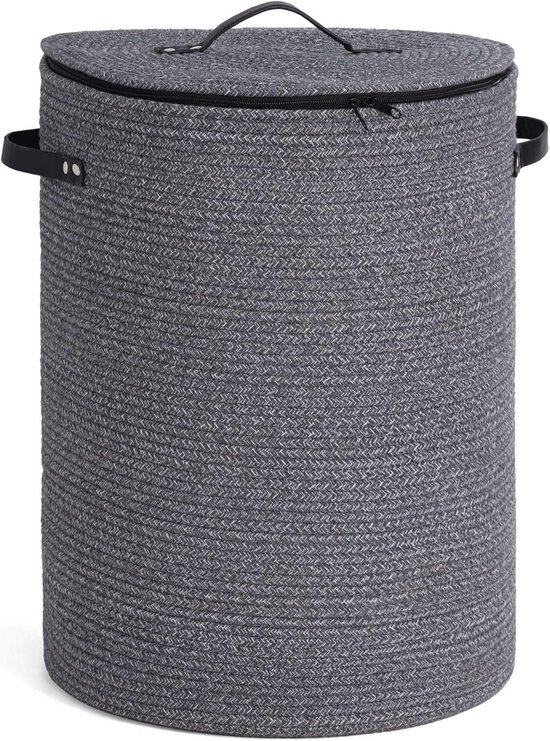 Grote wasmand met deksel - 58 liter hoog, geweven mand voor kleding ...
