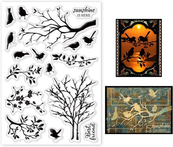 Siliconen Stempel voor Kaarten Maken en Scrapbooking - DIY Bloem en Tak ...