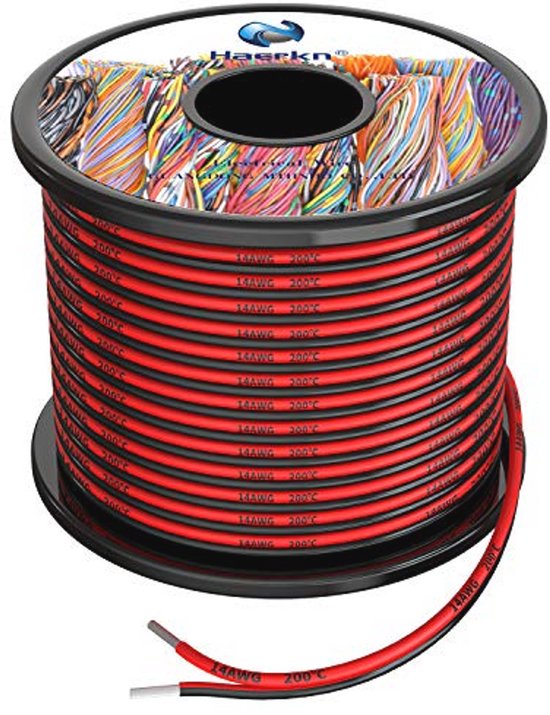Siliconen elektrische draad 14 AWG 2 x 2,0 mm² - Hoge temperatuur ...