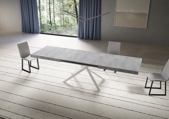 Niket uitschuifbare tafel 200/304x90 cm betonwitte poten | bol