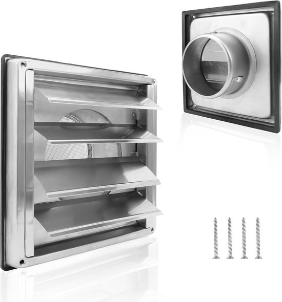 Ronde Ventilatie Rooster met Insectenhor, Diameter 100mm, RVS Afvoer ...