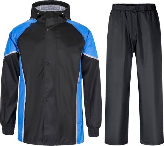 Waterdicht & Winddicht Regenpak met Capuchon - Tweedelig Fiets & Werk ...