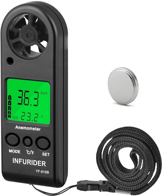 Digitale Handheld Anemometer met Wind & Temperatuurmeter - LCD Display ...