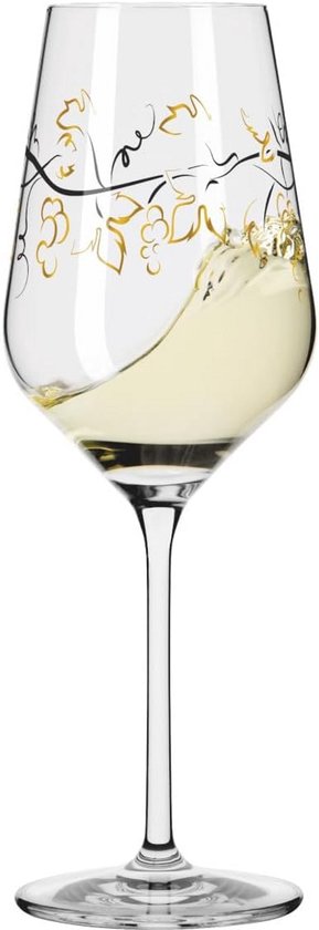 Elegante Witte Wijnglas 300 ml met Hartmotief en Roségoud Accent | bol