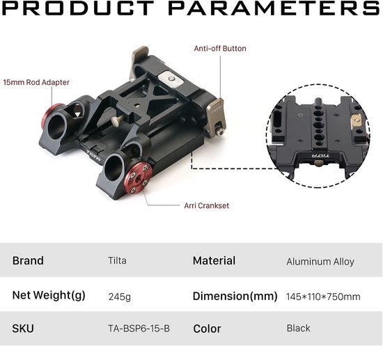 15mm LWS Basisplaat Type VI voor Blackmagic BMPCC 6K Pro Camera Rig | bol