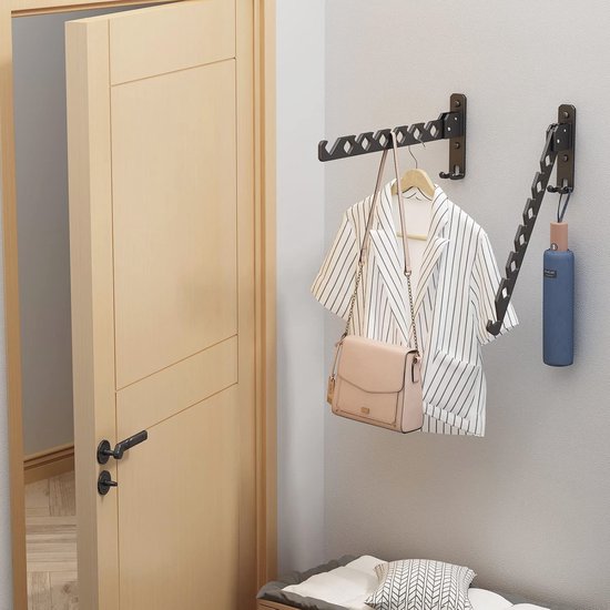 Opvouwbaar Kleding Droogrek Met Hoek Hanger - Ruimtebesparend Metalen ...