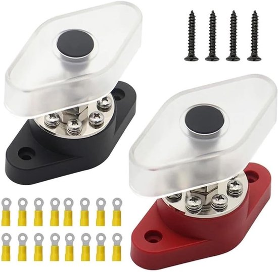 180Amp M8 Busbar Clamp - Zwarte en Rode Geïsoleerde Behuizing - Voor ...