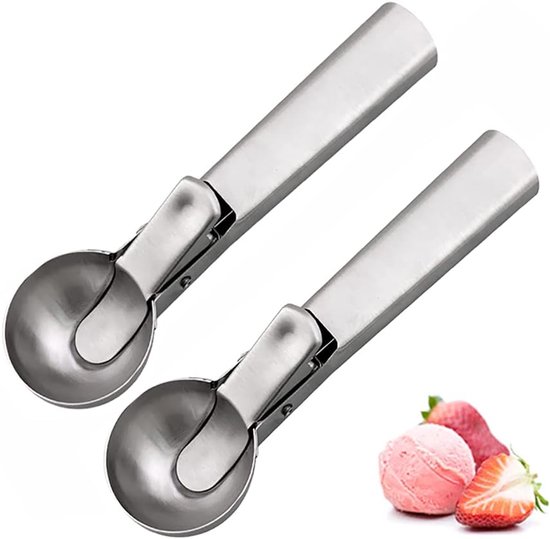 Premium Ice Cream Scoop - RVS IJslepel met Eenvoudige Trigger Release ...