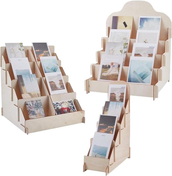 TTGoods - Houten Wenskaart Display Stand | Ansichtkaart Rack van hout ...