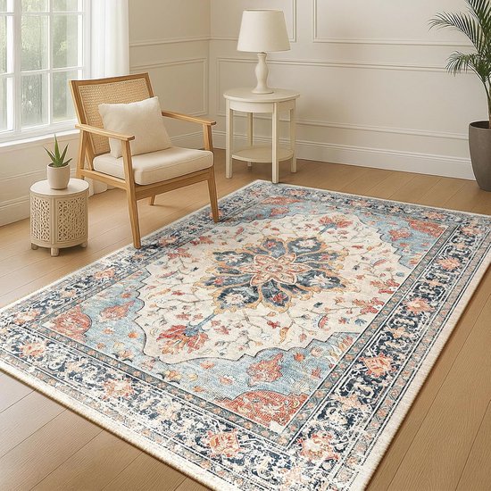 Vintage Boho Machinewasbare Tapijt 90x150 cm Laagpolig Antislip ...