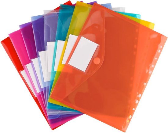 6 Pochettes A4 en Plastique Transparent avec Fermeture Velcro - Étanche ...
