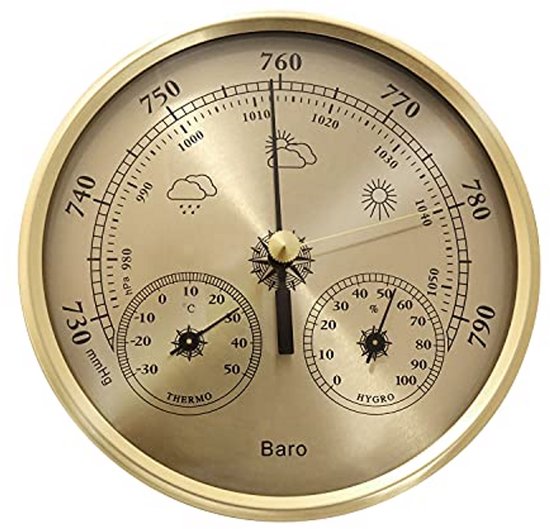 3-in-1 Barometer Thermometer Hygrometer Weerstation voor Binnen en ...