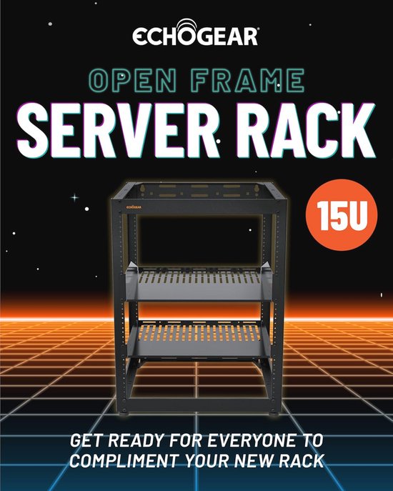 15U Open Frame Rack voor Servers en AV-uitrusting met Geventileerde ...