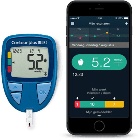 Ascensia Diabetes Care Contour Plus Blue Startpakket - Glucosemeter - 1 ...