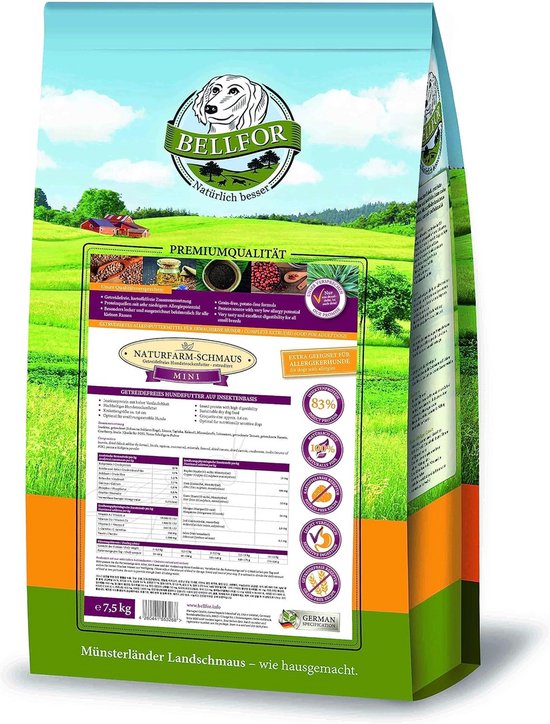Hypoallergene graanvrije hondenvoeding voor kleine honden met insecten ...